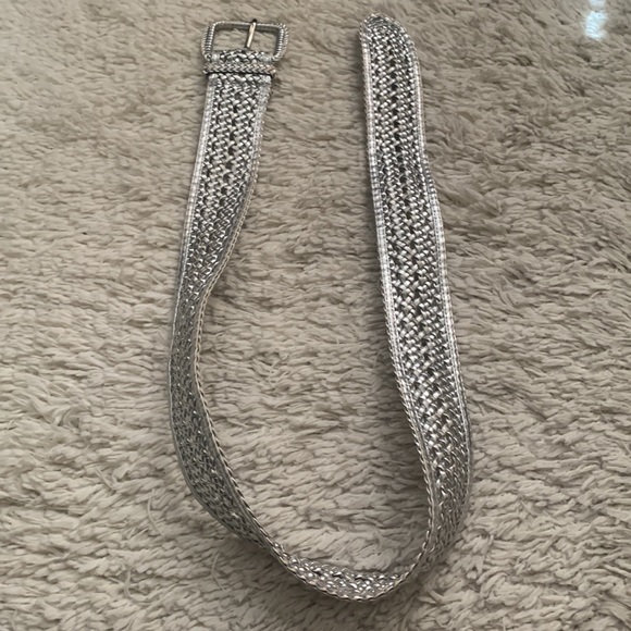 bebe | Accessories | Y2k Bebe Silver Woven Belt | Poshmark
